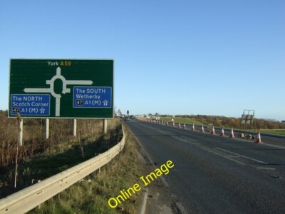 Photo 6x4 Approaching Junction 47, (A1(M) Flaxby Heading east on the ...