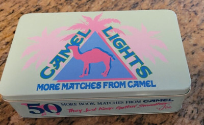 NEW - Camel Lights Matches Vintage with Metal Storage Container 50 Book ...