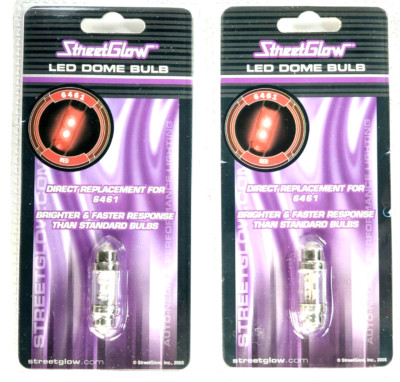 2 Pack - STREETGLOW LED Dome Light Bulb 6461 (RED) | eBay