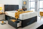 DIVAN BED WITH MEMORY FOAM MATTRESS & HEADBOARD 3FT SINGLE 4FT6 DOUBLE ...