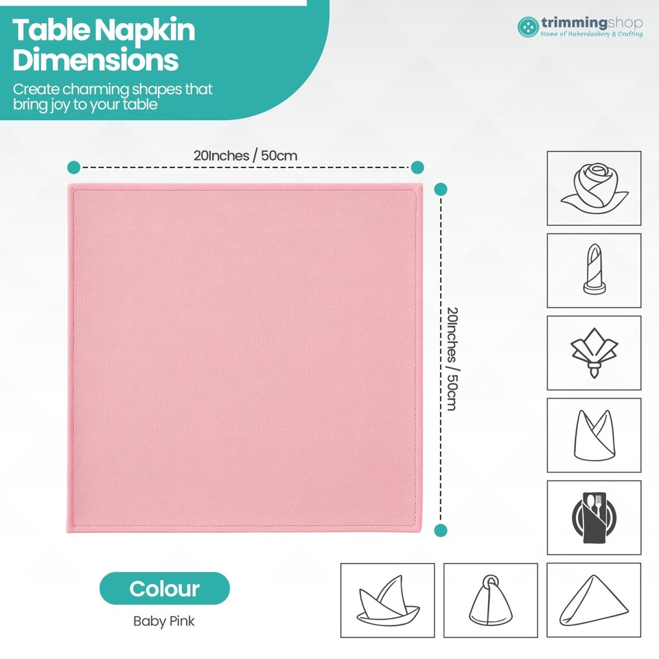 Napkins Dinner Cloth Poly Cotton Fabric Table Serviettes Hotel Wedding ...