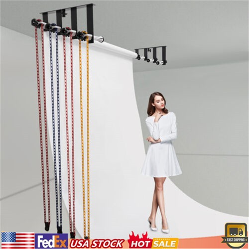 Wall Mount Backdrop Holder 4 Rollers Photography Background Support ...
