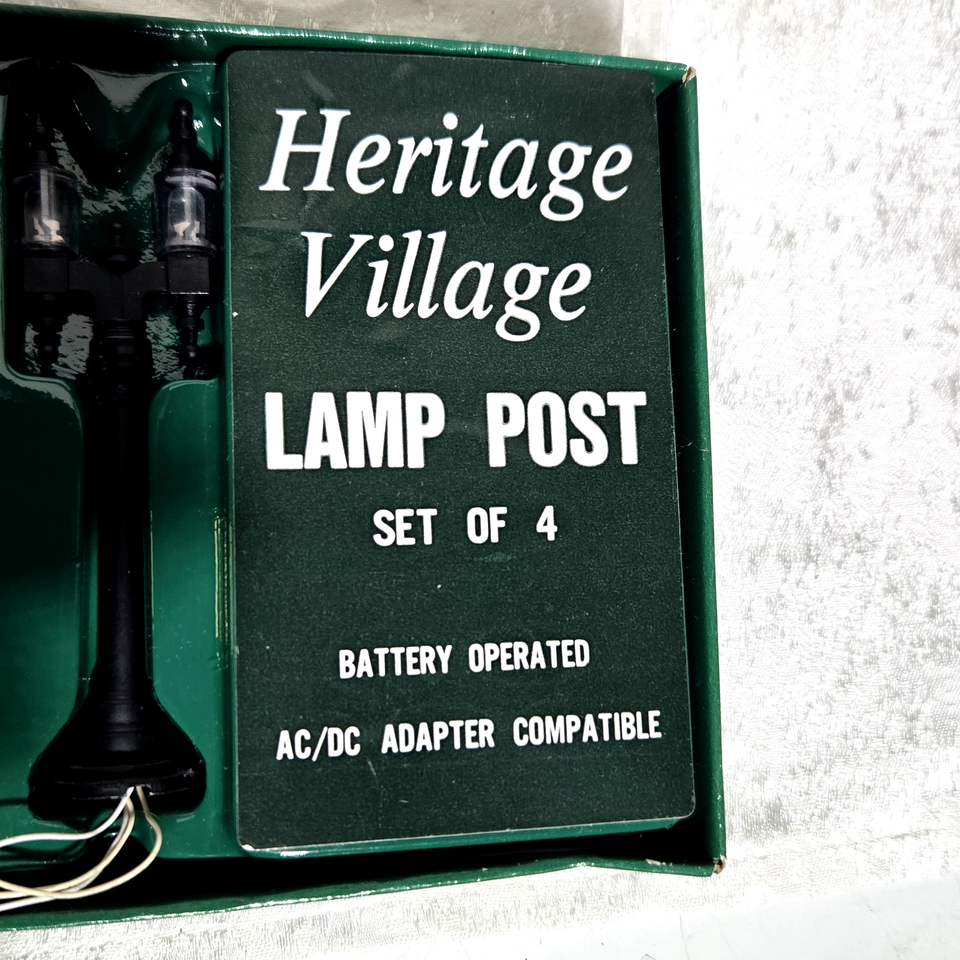 Dept 56 Heritage Village Lamp Post Set of 4 #59960 - WORKING | eBay