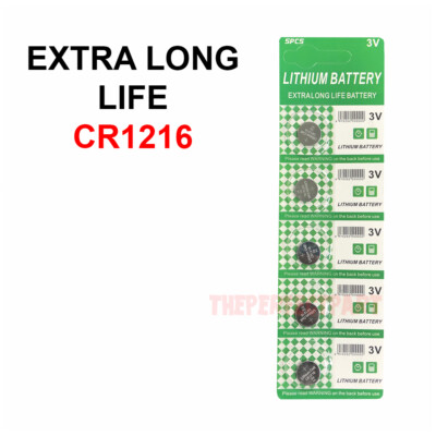 5 PCS New Lithium Battery 3V CR1216 /CR 1216 Button Cell Watch ...