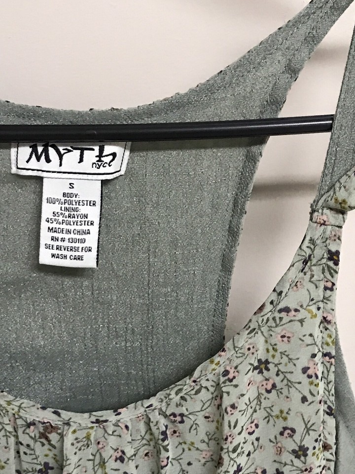 MYTH Womens Juniors Small Top Blouse Spaghetti Straps Layered Poly ...