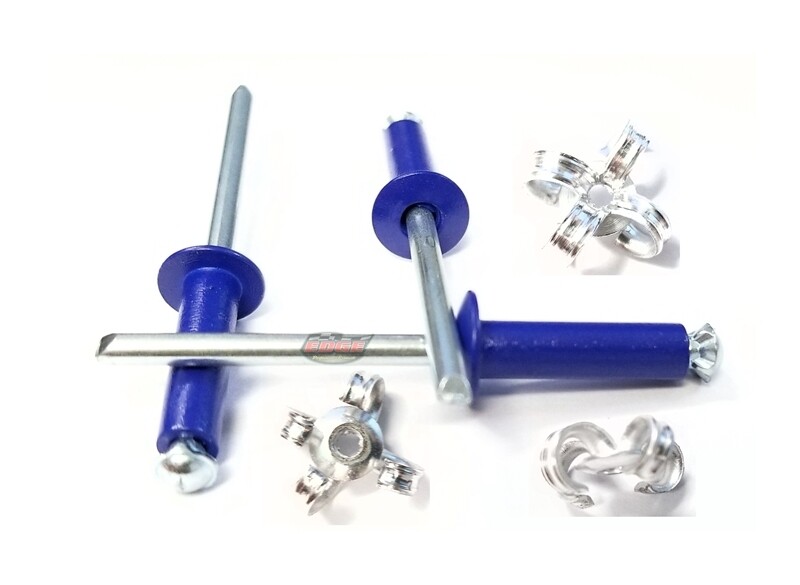 Chevron Blue 3/16" Rivet Small Head Exploding Banana Peel Aluminum Pop ...