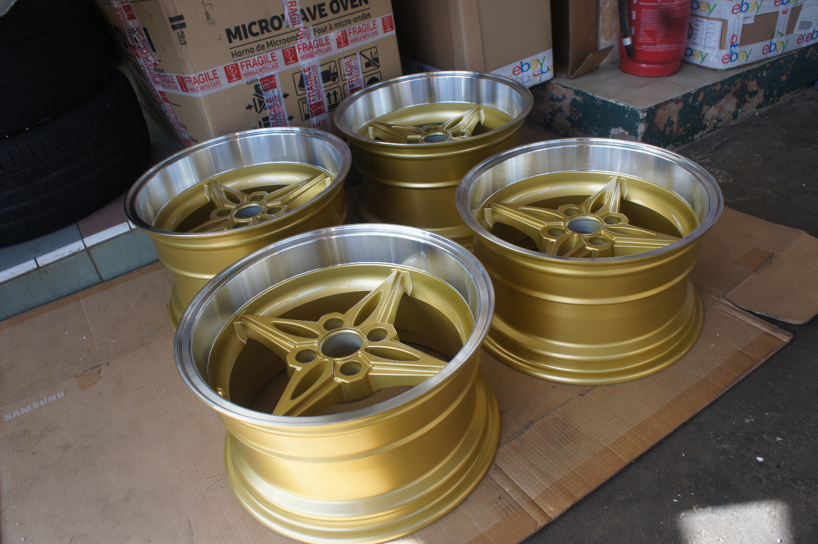 For Mazda Miata NA e30 mx5 JDM retro riverge 15" Staggered 4 Spoke ...