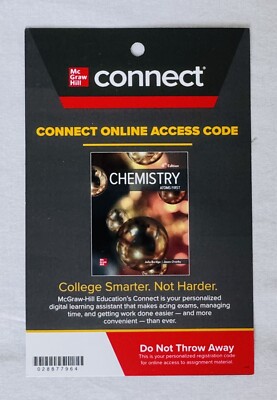 McGraw Hill CONNECT ONLINE ACCESS CODE Burge CHEMISTRY ATOMS FIRST 4th ...
