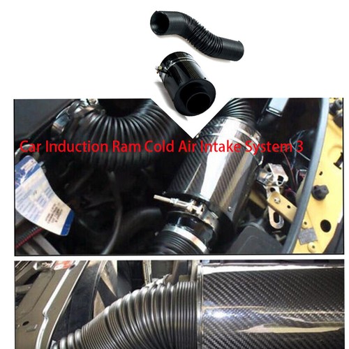 Car Induction Ram Cold Air Intake System 3" Filter Box Carbon Fiber ...