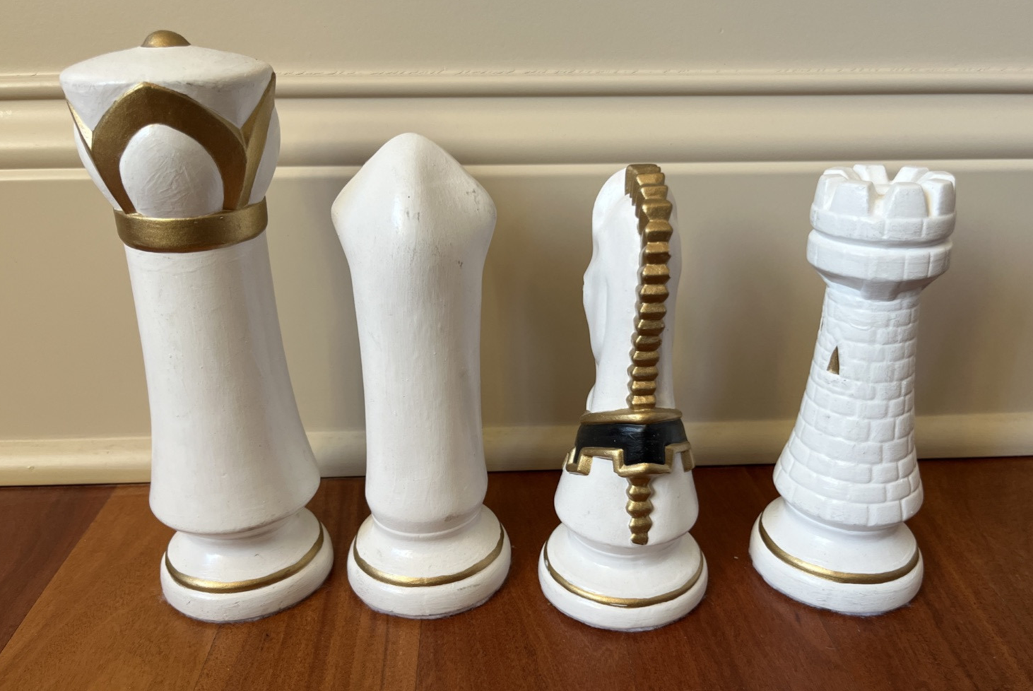 Duncan Mold Hand Painted Vintage Ceramic Medieval Chess Set 8" King ...