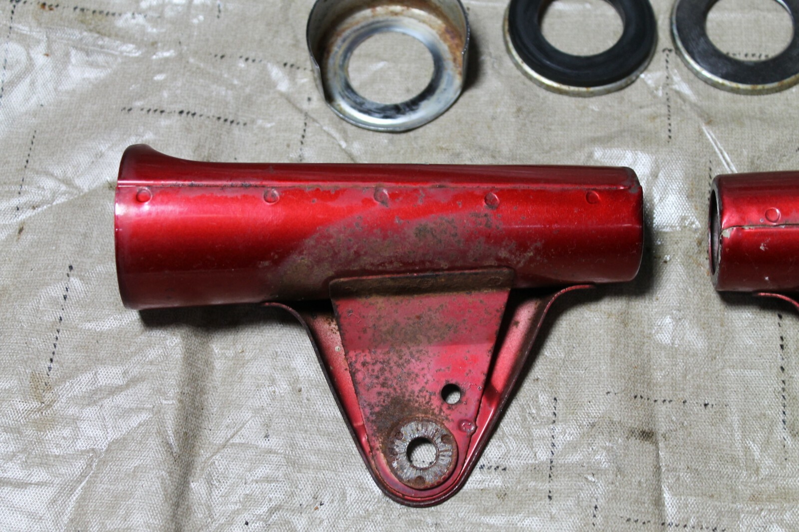 1968 Yamaha YAS1 AS1 125 Pair Candy Red Upper Fork Cover Ear 183-23121 ...