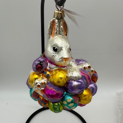 Christopher Radko Easter Egg Cluster Bunny Big Glass Christmas Tree ...