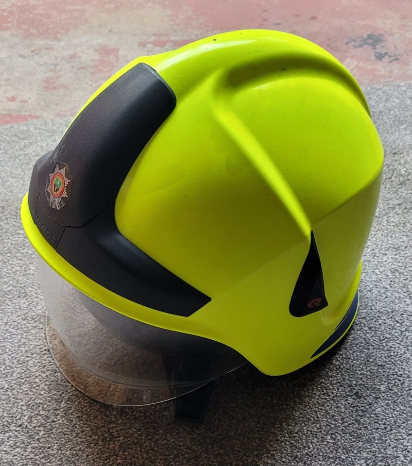 Rosenbauer HEROS-Xtreme Firefighter Helmet Yellow with Black Comb | eBay UK