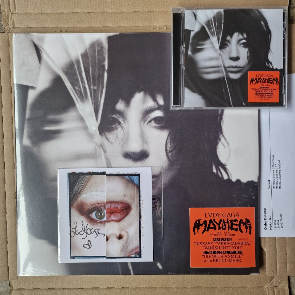 Lady Gaga - MAYHEM Standard Black Vinyl + MAYHEM CD + Signed Art Card ...