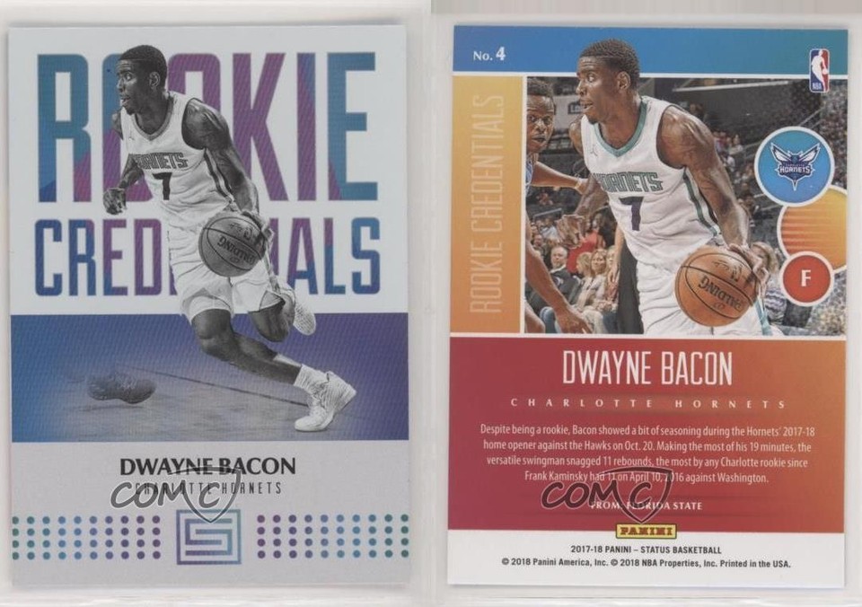 2017-18 Panini Status Rookie Credentials Dwayne Bacon #4 2yi | eBay UK