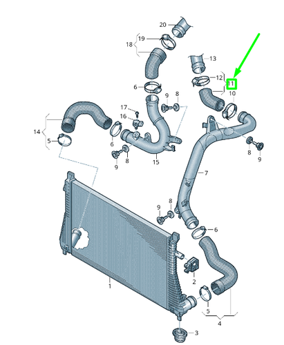 NEW VOLKSWAGEN TIGUAN AD MK2 AIR COOLER PRESSURE HOSE 5Q0145828A ...