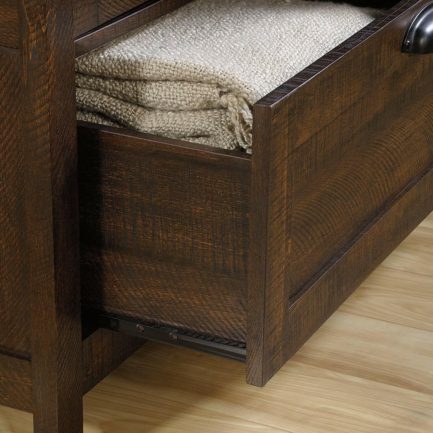 Rustic Walnut Wooden Storage Cabinet Shelving Laundry Closet Organizer ...
