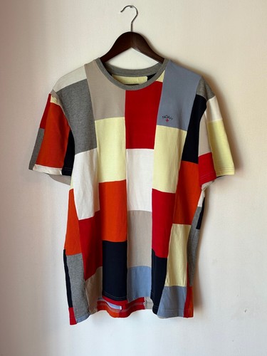 Noah NYC Patchwork Pique Logo Top Multicolor Crewneck T-Shirt Men's Size XL | eBay