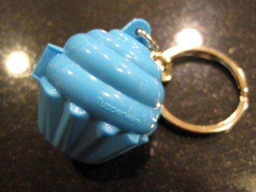 Tupperware Key Ring Keychain Collectible Blue Cupcake Keeper Very Rare ...