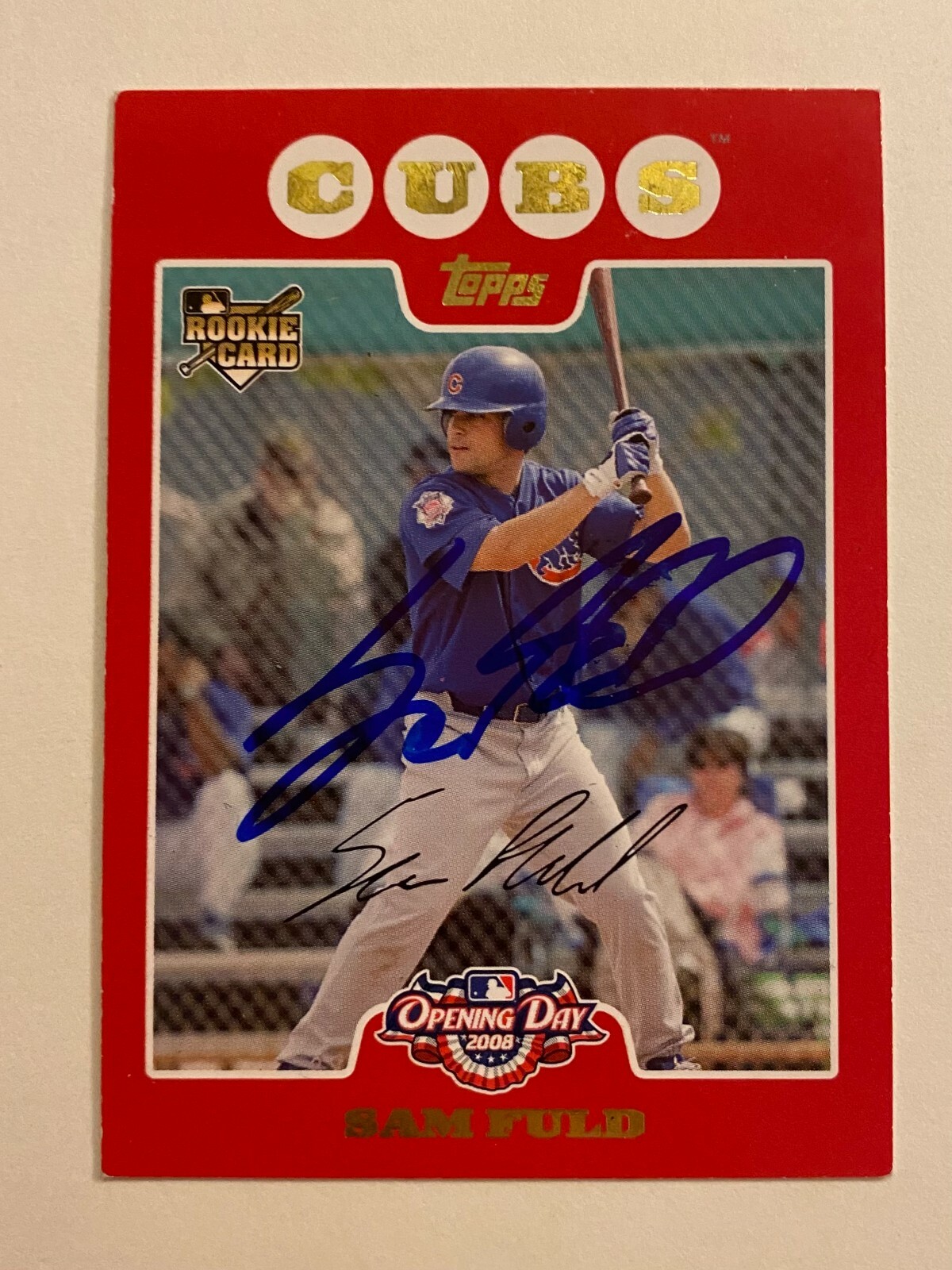 Sam Fuld Signed Topps #201 2008 Rookie RC Card Chicago Cubs Auto MLB ...