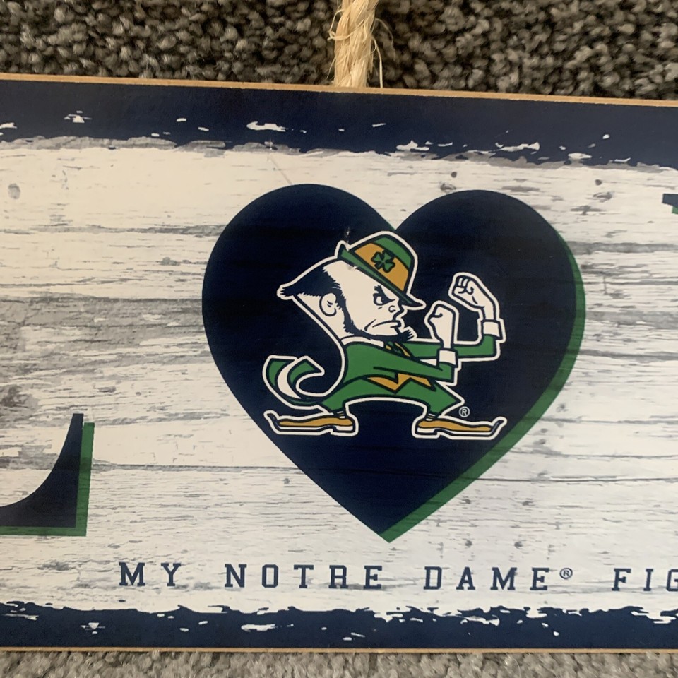 NOTRE DAME FIGHTING IRISH I LOVE MY NOTRE DAME FIGHTING IRISH WOOD SIGN ...