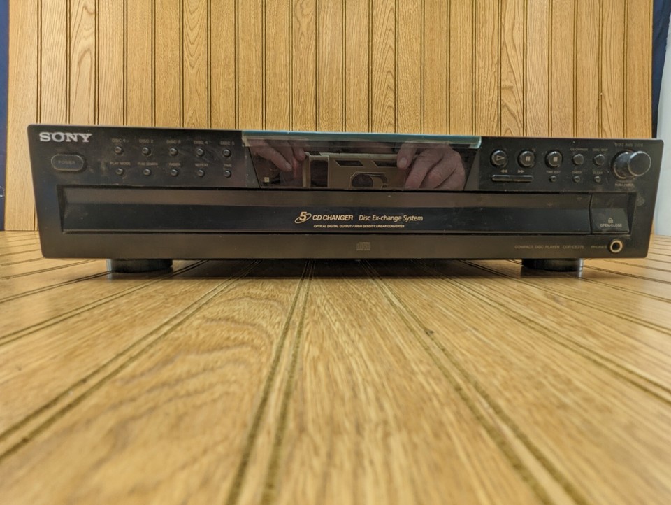 Sony CDP-CE375 5 DISC CD Changer Disk Exchange System w/ Remote Working ...