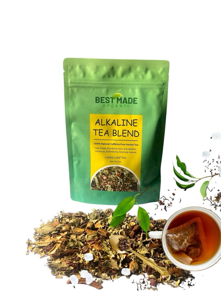Alkaline Tea Blend - Sea Moss, Dandelion, Hibiscus, Burdock, Elderberry ...