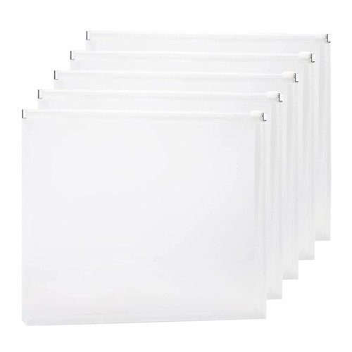 5PCS Legal Size Clear Poly Zip Envelope with Zipper, Expanding Plastic ...