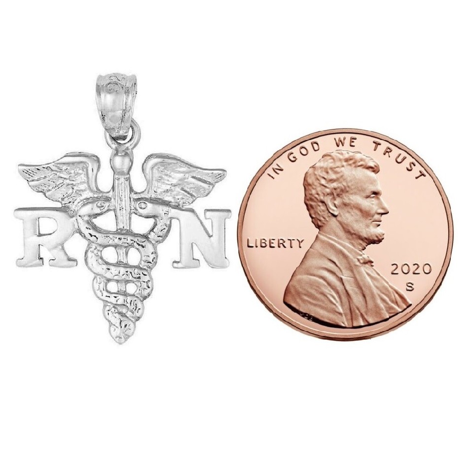 Sterling Silver RN (Registered Nurse) Pendant / Charm,Made in USA, Box ...