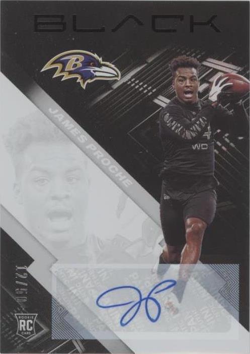 2020 Panini Black - Rookies James Proche #193 Silver Autographs /50 (AU ...
