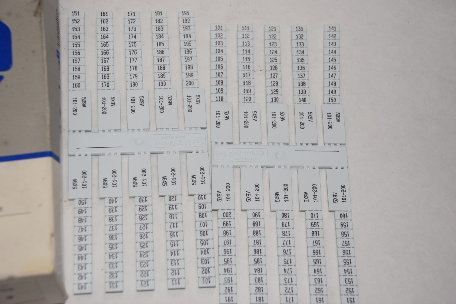 ALLEN BRADLEY 1492-SM5X9V101-200 SERIES A PRINTED MARKER CARDS NEW | eBay