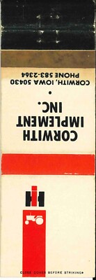 Matchbook Cover International Harvester Corwith Imp Inc Corwith Iowa | eBay