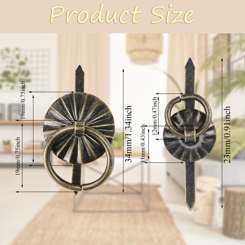 40Pcs Metal Brad Fasteners with Pull Rings Small Ring Fasteners R^$x | eBay