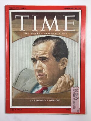 Time Magazine September 30, 1957 TV's Edward R. Murrow -full magazine ...