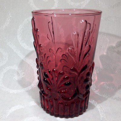 Pilgrim Glass Adams Cranberry 12 Ounce Flat Tumbler | eBay