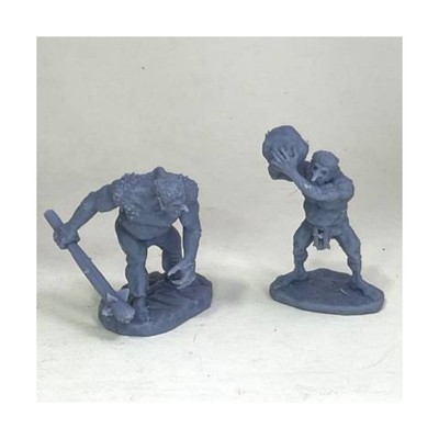MBA Fantasy Minis 28mm Troll Set #2 Club and Boulder New | eBay