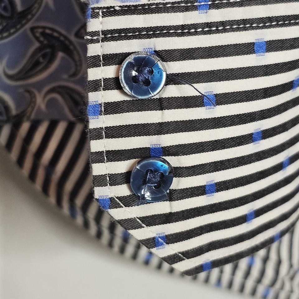 ROBERT GRAHAM Classic Fit Checked/Striped Button Down Sz XLT Shirt Long ...