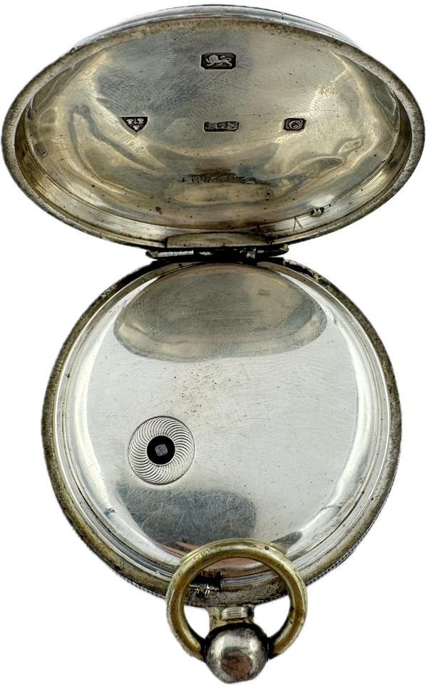 Antique 55mm H. Samuel Manchester Key Wind Pocket Watch Sterling Silver ...