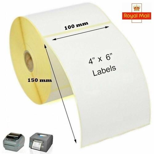 ROYAL MAIL COMPATIBLE 4X6" 100x150mm THERMAL Label roll 500 Label ZEBRA ...