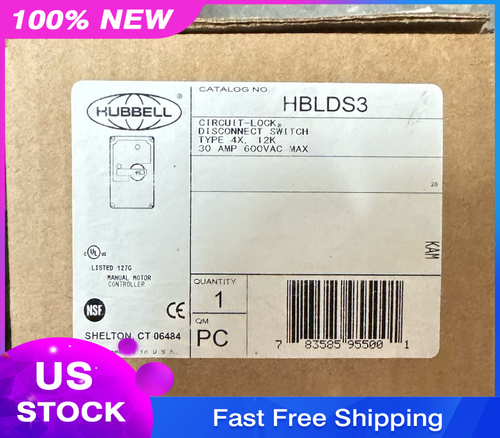 NEW IN BOX HUBBELL HBLDS3 CIRCUIT LOCK 30-Amp DISCONNECT SWITCH 600V ...
