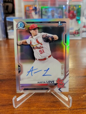 2021 Bowman Chrome Draft Austin Love Refractor Prospect Auto # /499 ...