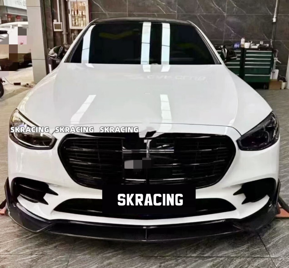 Fits 20-24 Mercedes Benz W223 S500 S580 3PCS Black Front Bumper Lip Kit ...