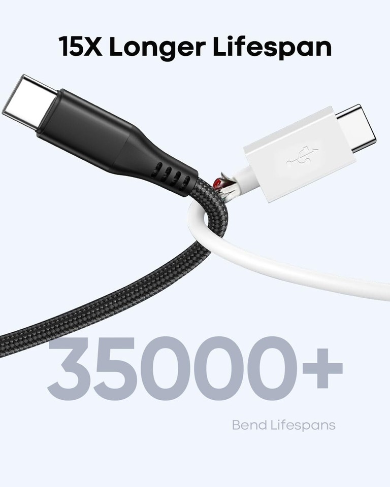 20FT USB C to USB C Cable 60W Extra Long Type C Charger Fast Charging ...