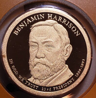 2012-S Benjamin Harrison Golden Presidential Dollar Gem Proof | eBay