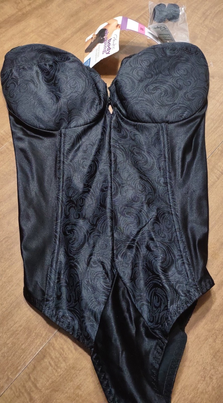 Vintage Playtex Style 1965 Boned Black Bustier Bra All in One Bodysuit ...