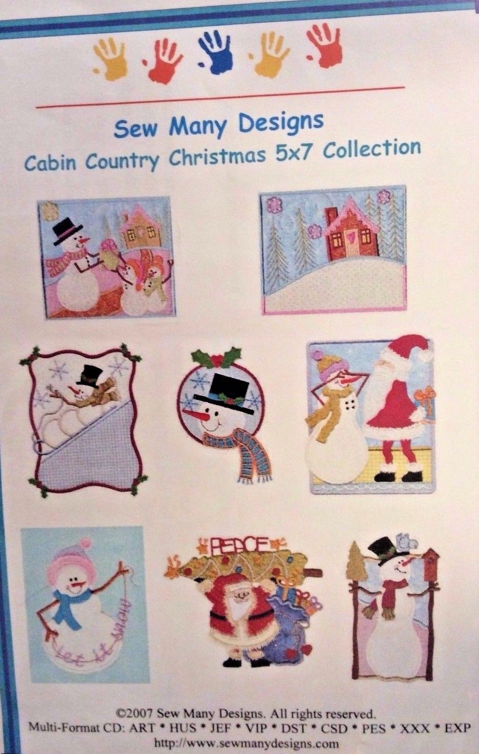 SEW MANY DESIGNS-CABIN COUNTRY CHRISTMAS 5 X 7 COLLECTION MACHINE ...