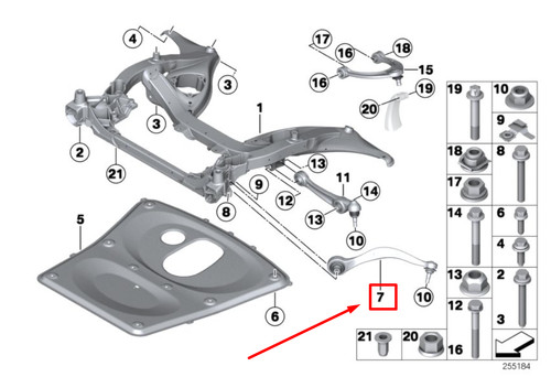 NEW BMW 5 F10 FRONT LEFT CONTROL ARM 31122284975 2284975 12-18 ORIGINAL ...