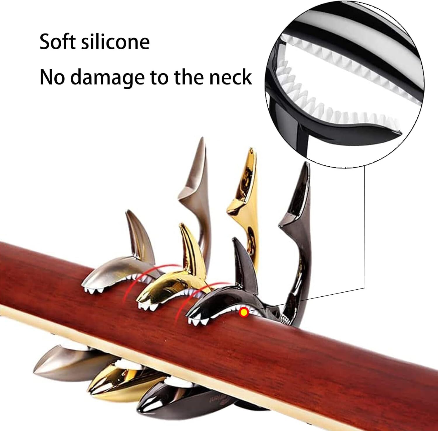 Guitar Capo Multicolored Shark-shaped Shark Capo Tone Clip for Mandolin ...