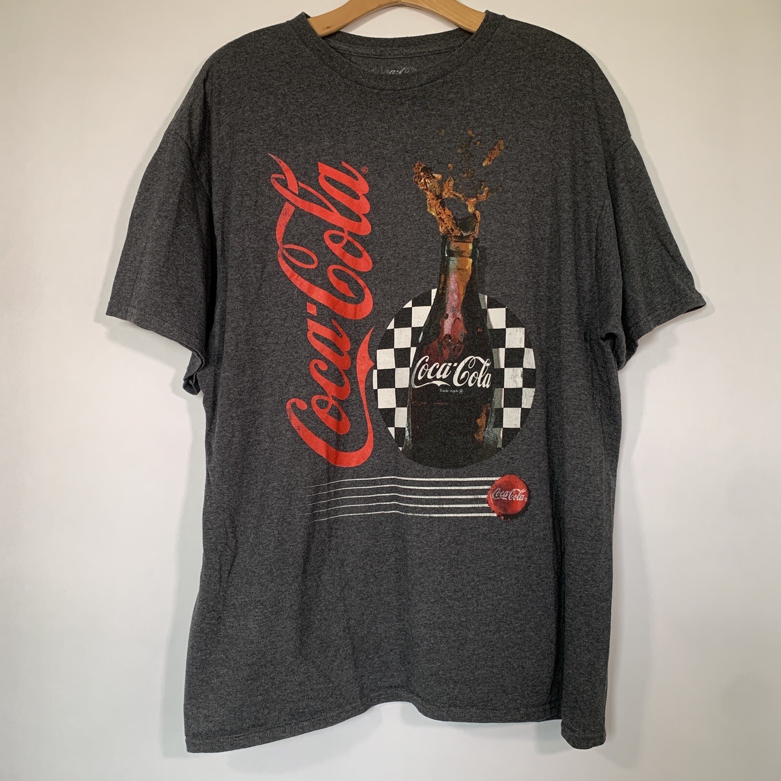 Coca-Cola Soda Pop Company Gray Graphic Shirt Sz XL - Gem