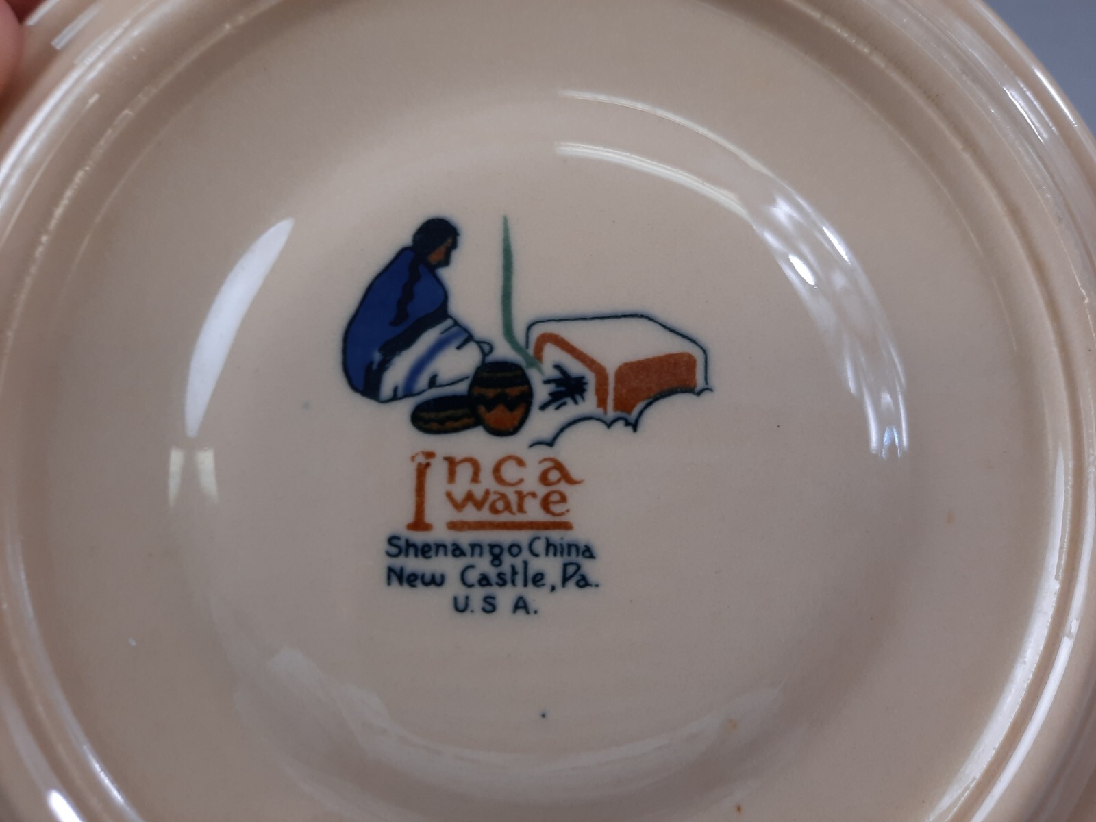 Inca Ware Shenango China Thick Tan Restaurant Ware Set of 7 Berry Fruit ...